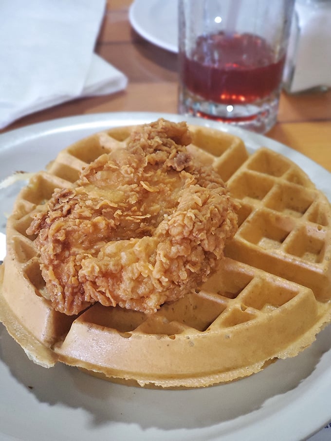 Chicken and waffles: where breakfast and lunch stop fighting and decide to create the most beautiful friendship in culinary history.