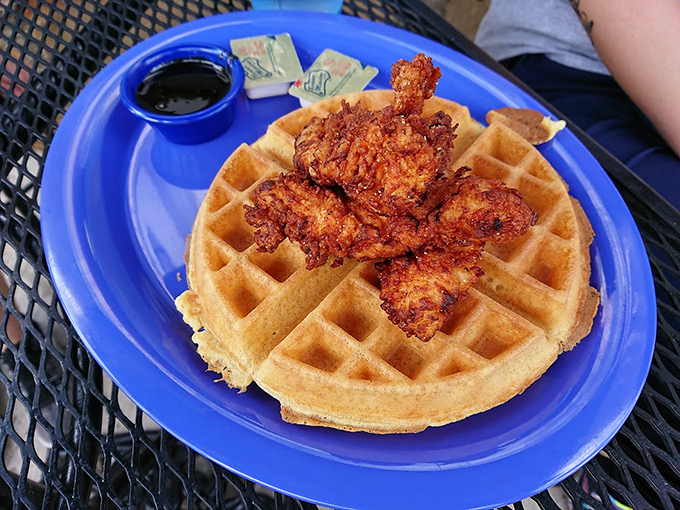 Chicken and waffles: the breakfast equivalent of a perfect marriage. Sweet meets savory in a union that would make cupid proud.