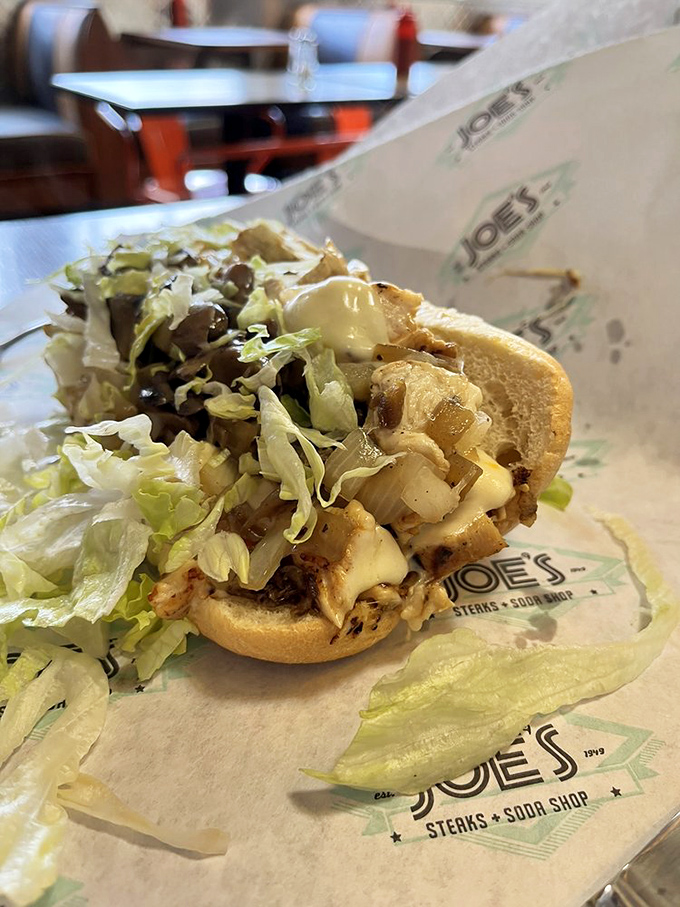 Behold the chicken cheesesteak in all its lettuce-topped glory &ndash; proof that sometimes the understudy deserves just as much applause as the headliner.