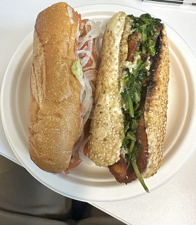 Two sandwiches sharing a plate like old friends&mdash;an Italian hoagie and a broccoli rabe special that would make any nonna nod in approval.
