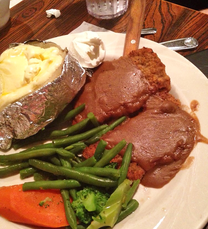 Chicken Fried Steak that could make a Texan weep with joy, smothered in gravy that should require a license to serve.