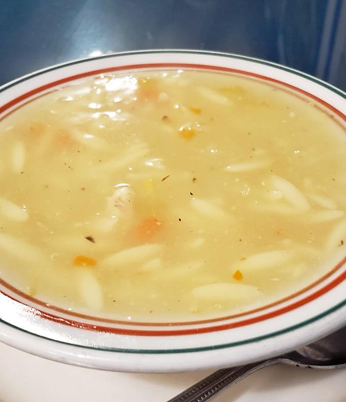 The chicken lemon soup &ndash; avgolemono to those in the know &ndash; offers a silky, citrusy embrace that somehow feels like both comfort food and culinary sophistication.