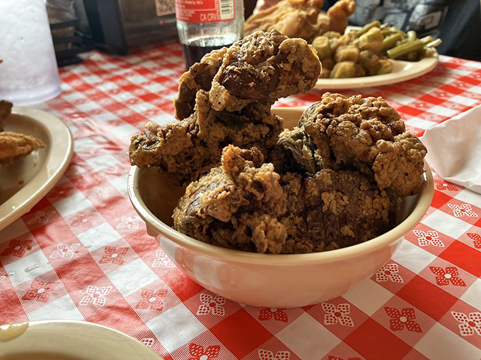 These chicken livers aren't just fried, they're transformed. Crispy, savory nuggets that convert even the most offal-averse diners into believers.