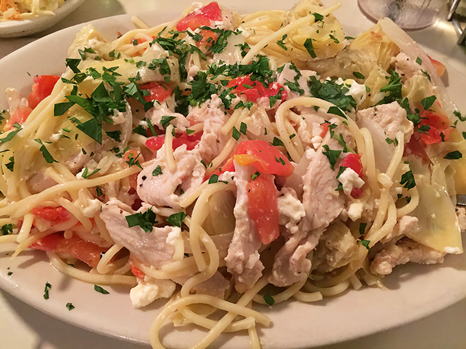 Pasta that doesn't try too hard but delivers everything you want&mdash;tender chicken, bright tomatoes, and herbs that actually taste like something.