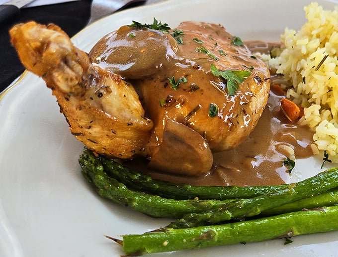 Chicken marsala that doesn't just swim in sauce but practically performs synchronized swimming in it&mdash;pure comfort on a plate.