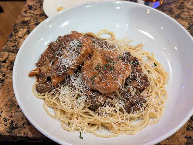 When chicken marsala looks this good, you know the kitchen takes pasta seriously.