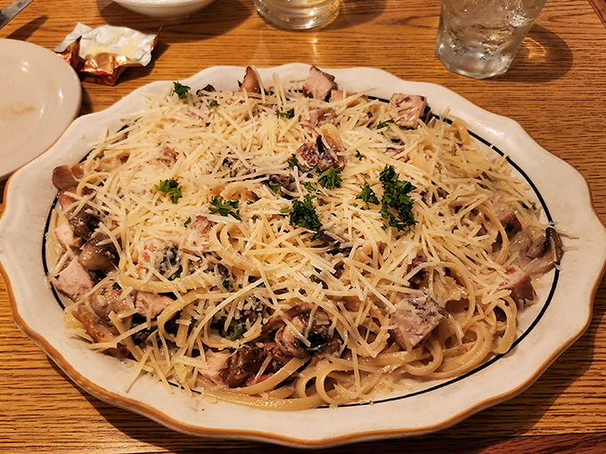 Pasta lovers aren't forgotten here – this cheese-crowned creation proves The Broiler isn't just a one-trick pony.