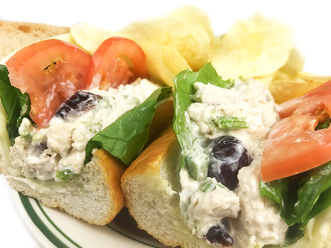 Chicken salad that puts your aunt's famous recipe to shame. Those grapes and fresh greens elevate this from lunch to legitimate life event.