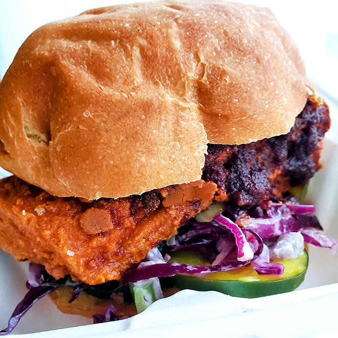 This isn't just a sandwich&mdash;it's edible art. The vibrant colors and textures make this creation as beautiful as it is delicious.