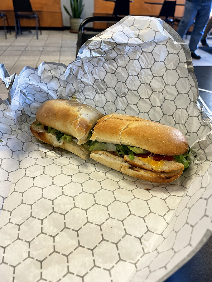 This chicken sandwich isn't trying to win a beauty pageant, but it's definitely winning the "most likely to make you order seconds" award.