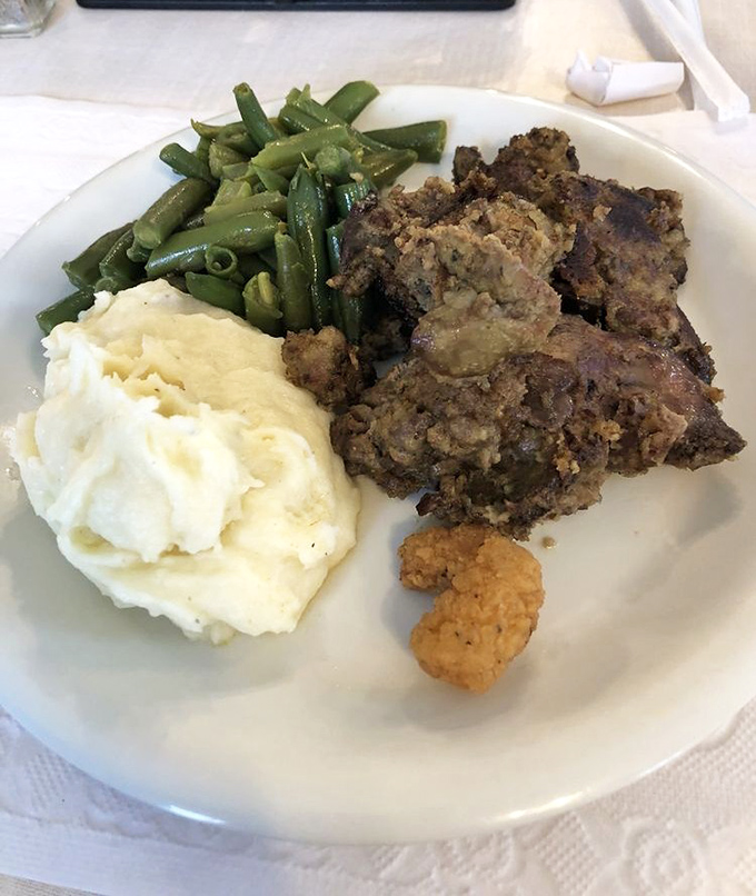 These chicken livers might convert even the most offal-averse diners&mdash;paired with those cloud-like mashed potatoes and green beans.