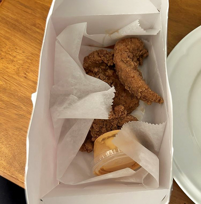 Chicken tenders that actually taste like chicken &ndash; what a concept! Crispy, craggly coating protecting juicy meat within, like edible Fort Knox.
