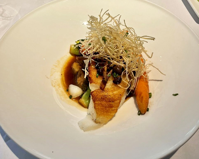 Chilean seabass elevated to art form. If Michelangelo sculpted fish instead of marble, this is what he'd create&mdash;perfectly balanced and utterly transcendent.