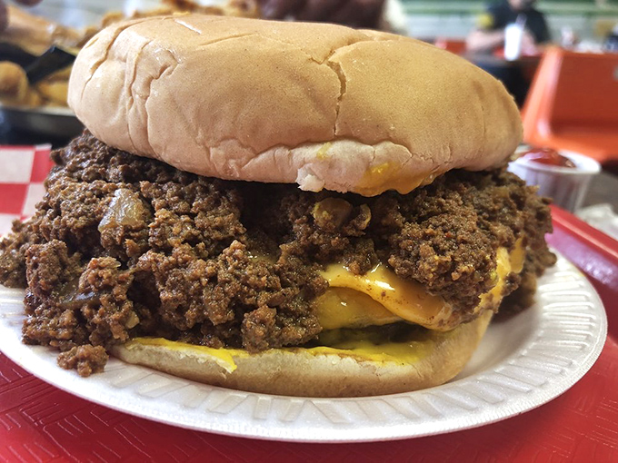 The legendary chili cheeseburger doesn't just sit on the plate&mdash;it commands attention. That mountain of seasoned beef could have its own zip code.