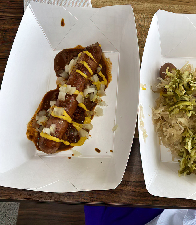 Sometimes simple perfection comes wrapped in a bun with chili, onions, and pure satisfaction.