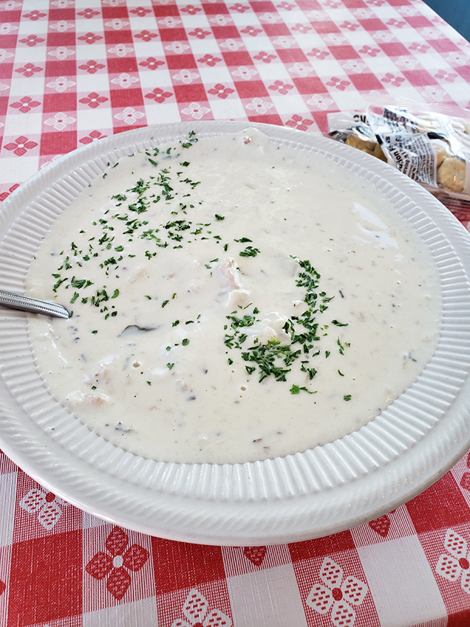 New England clam chowder so authentic, you'll hear Boston accents in every creamy, soul-warming spoonful.