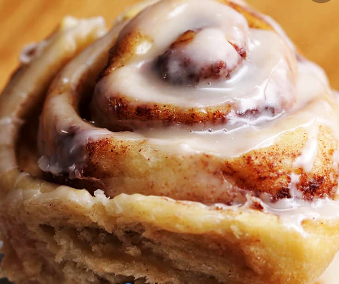 If Michelangelo sculpted breakfast pastries instead of statues, this cinnamon roll would be his David. Sweet, gooey perfection that's worth every sticky finger.