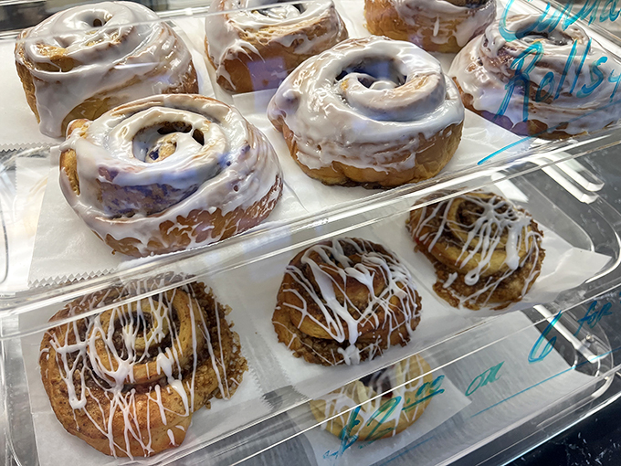 Cinnamon rolls that make you question every other cinnamon roll you've ever committed to memory. That glaze isn't just topping—it's liquid sunshine.