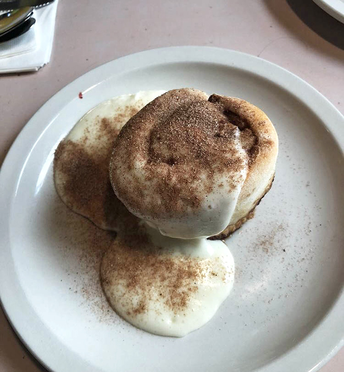 This cinnamon roll isn't just dessert pretending to be breakfast&mdash;it's breakfast living its best life. The icing melts with purpose, not apology.