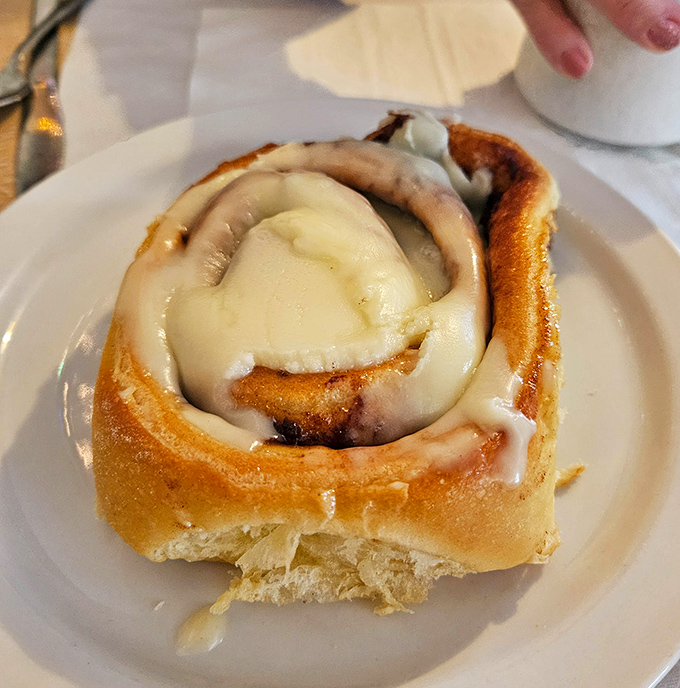 This isn't just a cinnamon roll&mdash;it's a warm, gooey love letter to your taste buds with icing that melts into every perfect swirl.