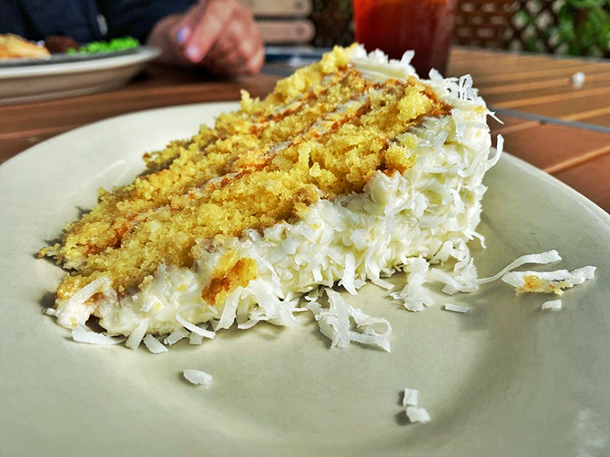 Coconut cake that would make your grandmother both proud and jealous. Layer upon layer of tropical paradise that's worth every calorie.