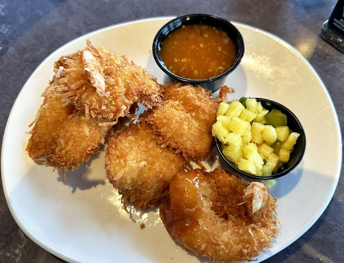 Coconut shrimp that transport you to a beachside cabana, even in the middle of Pennsylvania. The pineapple salsa adds that perfect tropical punch.