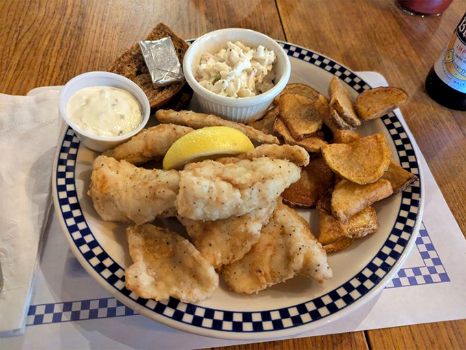 Golden-fried perfection with handcut chips and homemade coleslaw&mdash;this isn't just fish, it's Friday night in Wisconsin elevated to an art form.