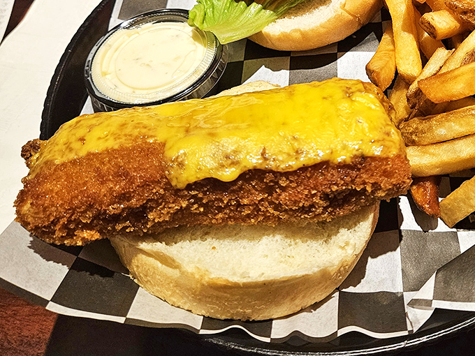The codfish sandwich &ndash; where the Atlantic Ocean meets the deep fryer in a crispy, golden embrace that puts fast-food fish to shame.