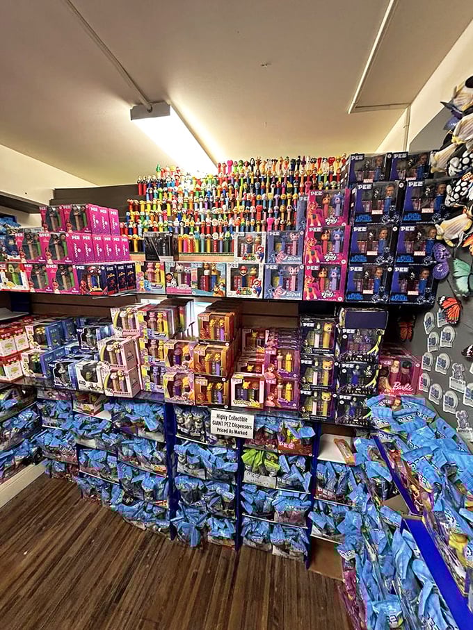 PEZ heaven exists, and it's in Pennsylvania. This wall of candy dispensers would make any collector's heart skip a beat.