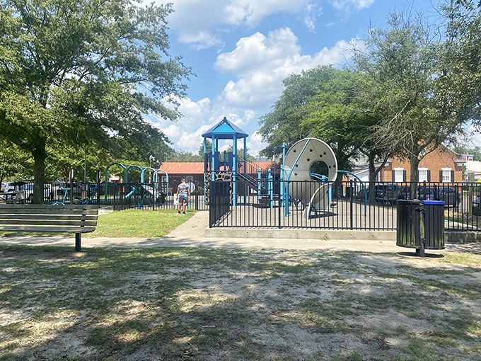Colonial Park's playground offers a modern respite for families exploring Edenton's historic charms &ndash; because even history buffs need monkey bar breaks.