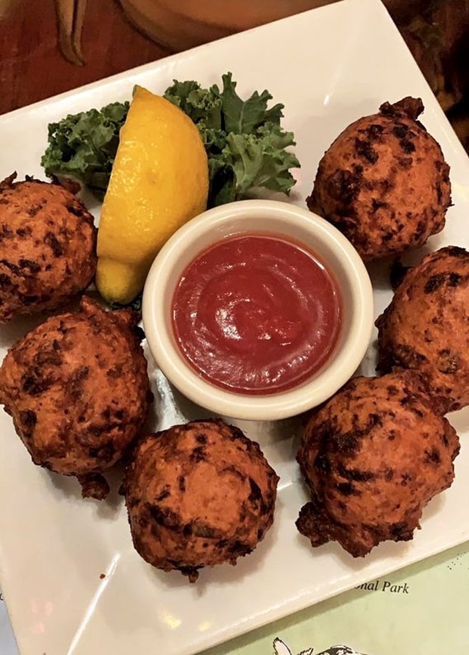 Conch fritters that look like they've been kissed by the sun&mdash;golden-brown spheres of Keys tradition served with a sauce that means business.