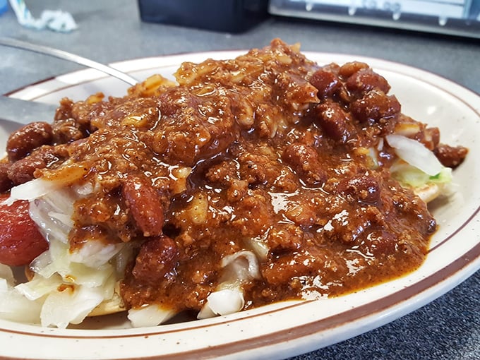 The Coney Dog: where chili meets hot dog in a romance that would make Nicholas Sparks reach for napkins.