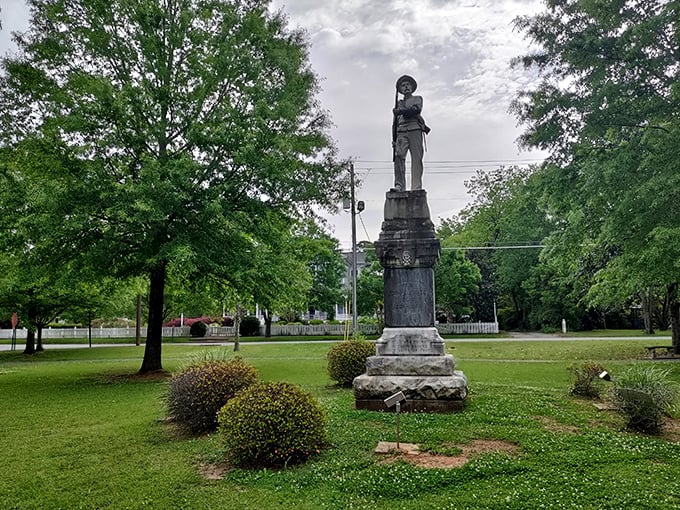 History stands tall in this Confederate monument, a reminder of Americus' complex past amid the peaceful green space of a public park.