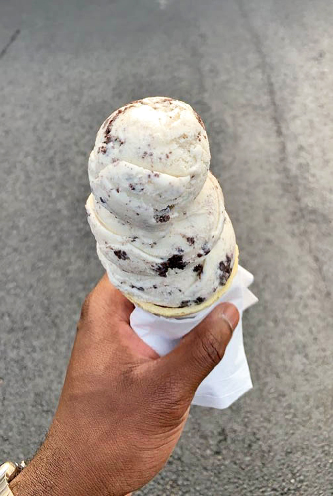 Cookies and cream that doesn't skimp on the cookies. This isn't a dessert, it's an archaeological dig for chocolate treasures.