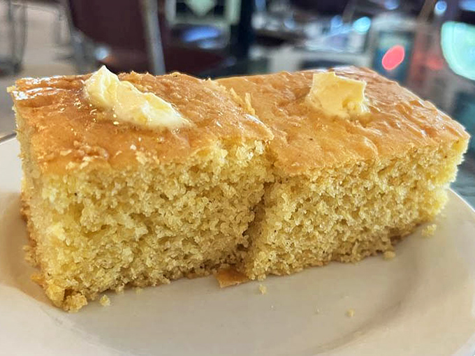 Cornbread so golden and buttery it could make a Southerner weep with joy. Simple perfection that doesn't need bells and whistles.
