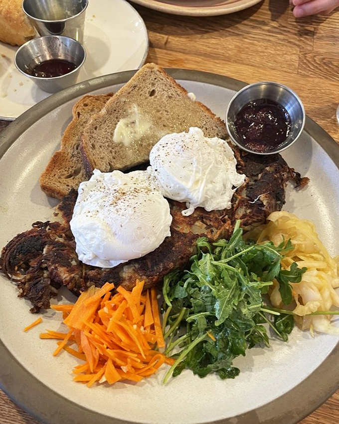 Hash done right looks like this &ndash; poached eggs playing peek-a-boo with colorful veggies and serious potato action.