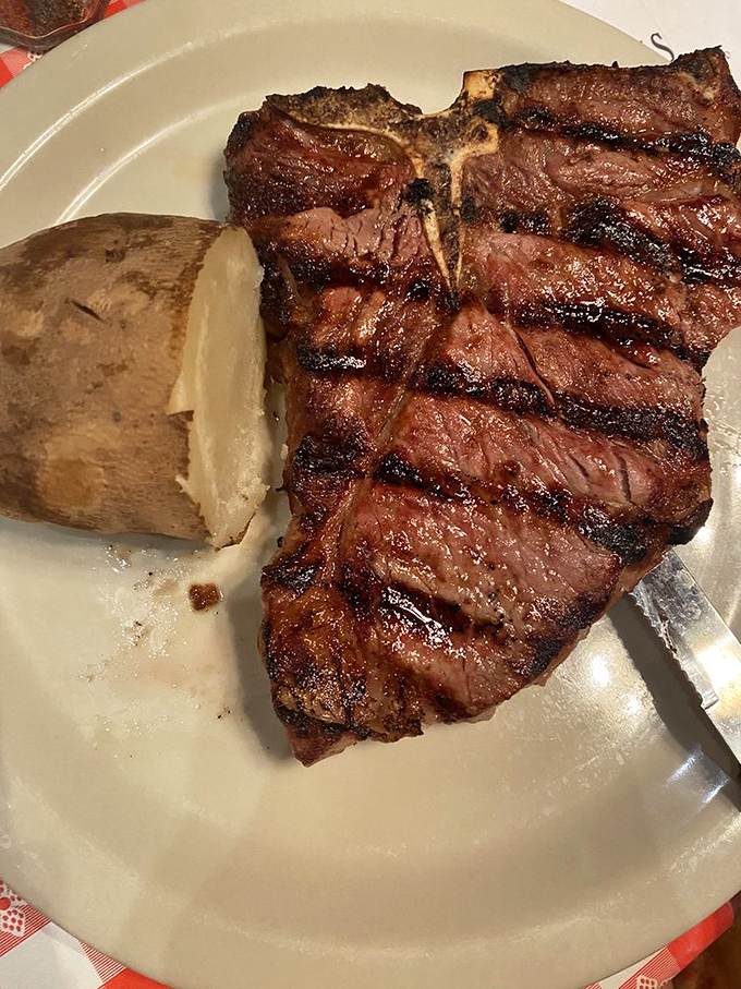 This isn't just a steak&mdash;it's a declaration of carnivorous intent. The perfect grill marks tell you these folks mean serious business.