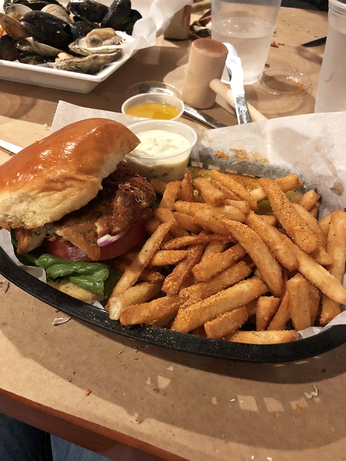 This isn't just a sandwich; it's Baltimore's soul between bread&mdash;a perfectly golden crab cake with minimal filler and maximum flavor.