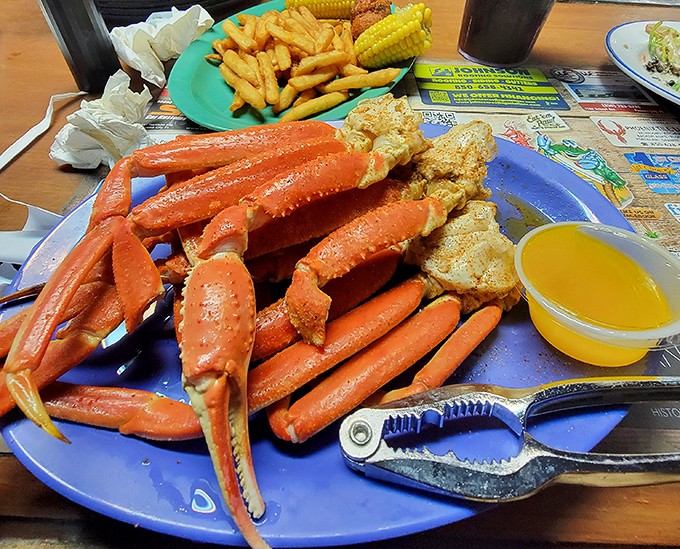 Snow crab legs so perfect they make you wonder why anyone bothers with fancy tablecloths. Just pass the butter and stand back.