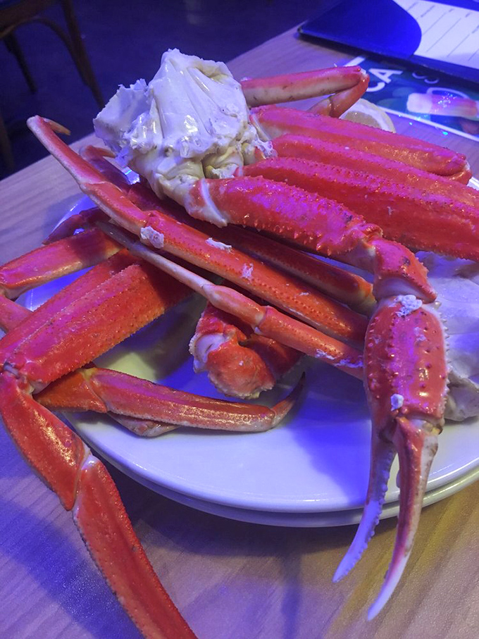 Snow crab legs that could make a New Englander weep with joy. The kind of seafood that justifies wearing a plastic bib in public without a shred of embarrassment.