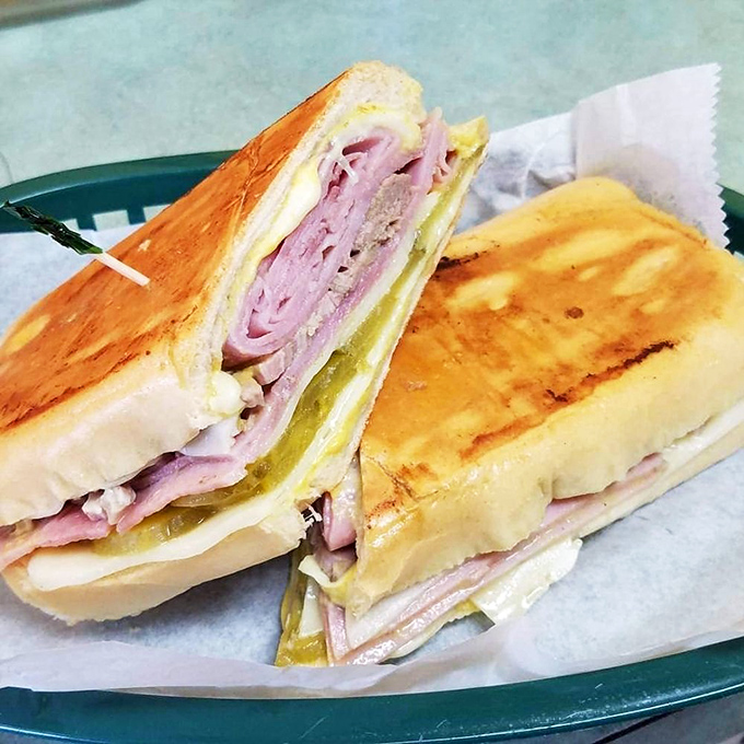 Behold the Cuban sandwich in all its golden glory &ndash; where tradition meets technique in spectacular fashion.