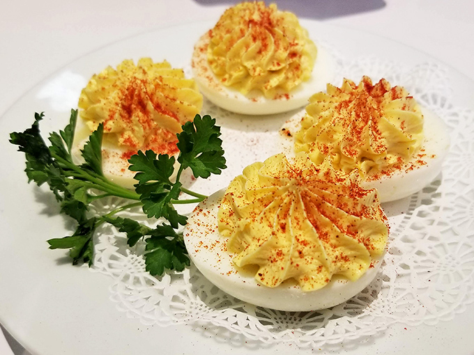 These deviled eggs aren't just appetizers&mdash;they're little works of art. The paprika sprinkle is like the finishing touch on a culinary Picasso.