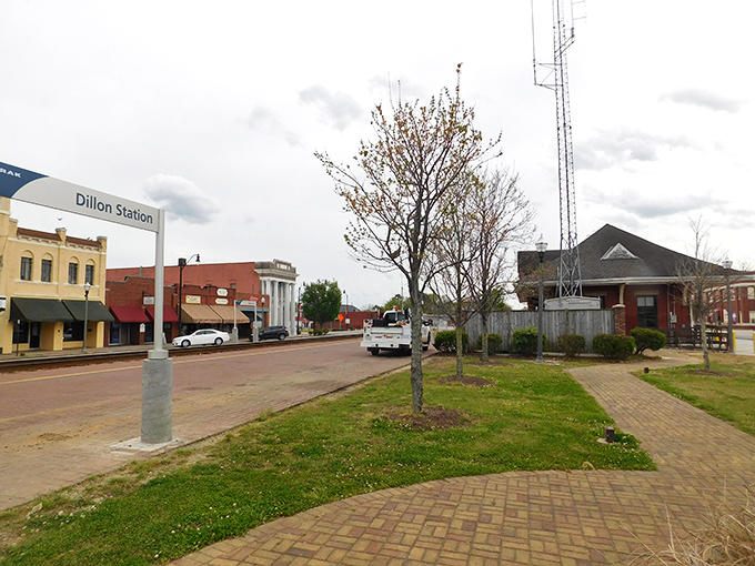 Dillon Station anchors the historic district with quiet dignity. The brick streets whisper of bygone eras when trains were the lifeblood of small towns.