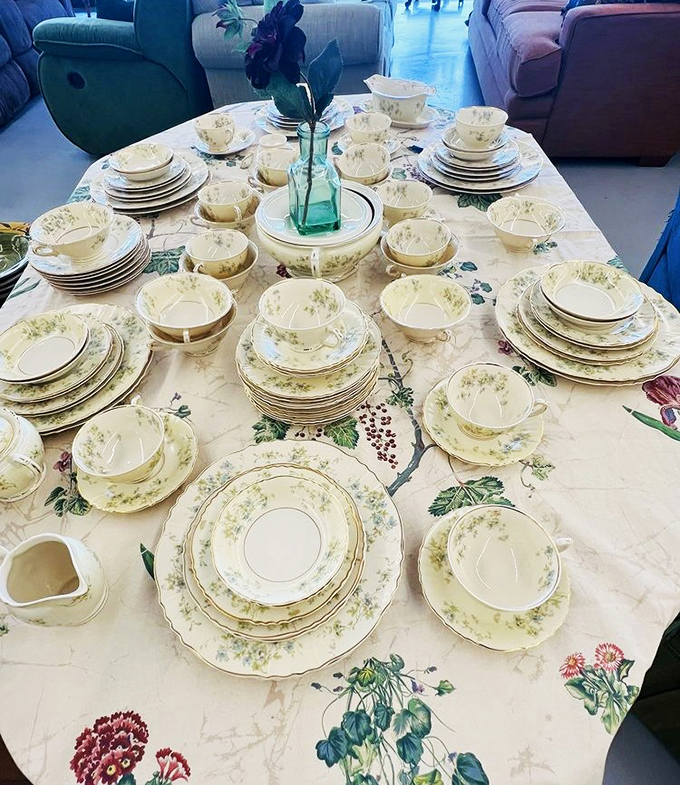 Grandmother's china pattern without grandmother's guilt&mdash;this delicate dishware collection awaits its next dinner party debut.