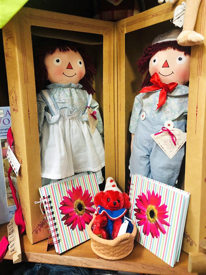 These Raggedy Ann and Andy dolls have watched generations of children grow up. Their simple smiles hide decades of childhood secrets.