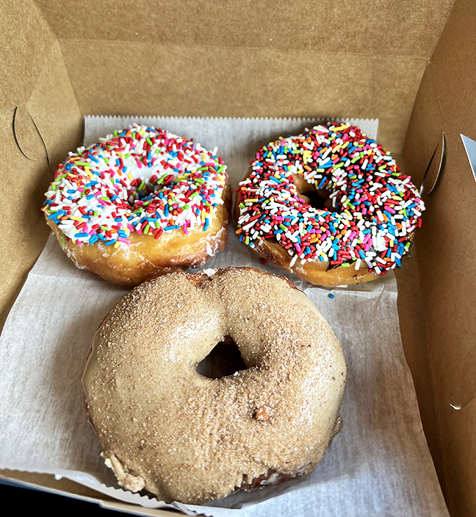 Sprinkles: nature's way of saying "adulting is hard, have a donut." These pillowy creations prove The Pie Shoppe excels beyond its namesake.