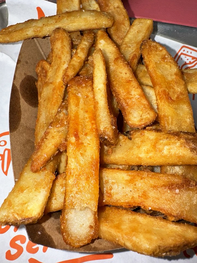 Duck fat fries: because regular oil is for people who don't understand that greatness requires sacrifice. Crispy, golden perfection.