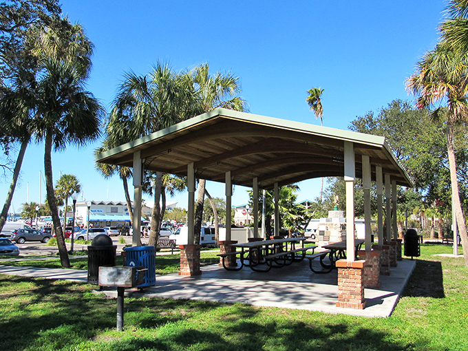 Picnic perfection awaits under this shaded pavilion. The ideal spot to recharge between beach adventures with Gulf breezes as your air conditioning.