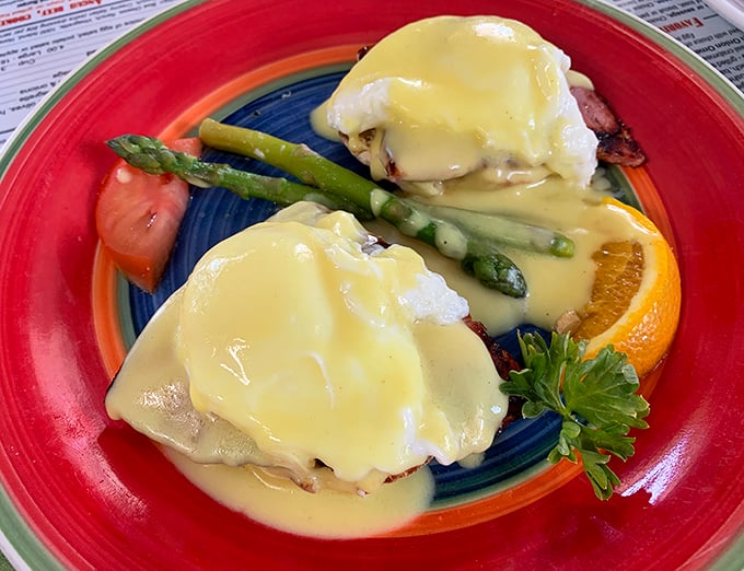 Eggs Benedict elevated to an art form, proving that brunch dreams really do come true.