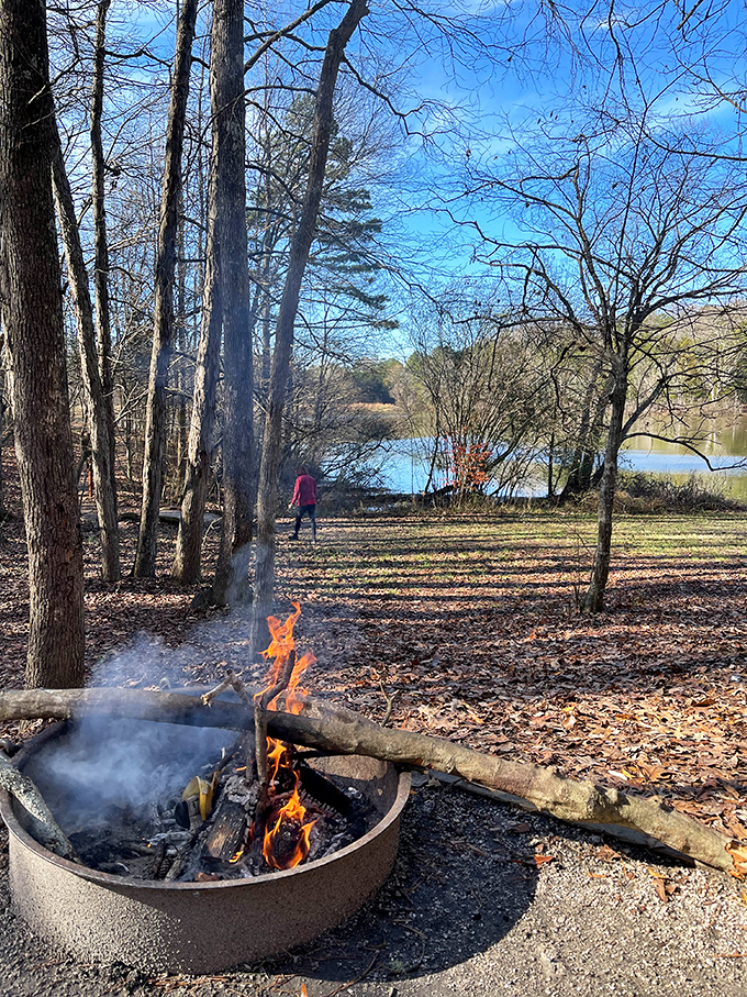 Nothing says "authentic outdoor experience" like a crackling campfire by the lake &ndash; s'mores assembly required, memories included at no extra charge.